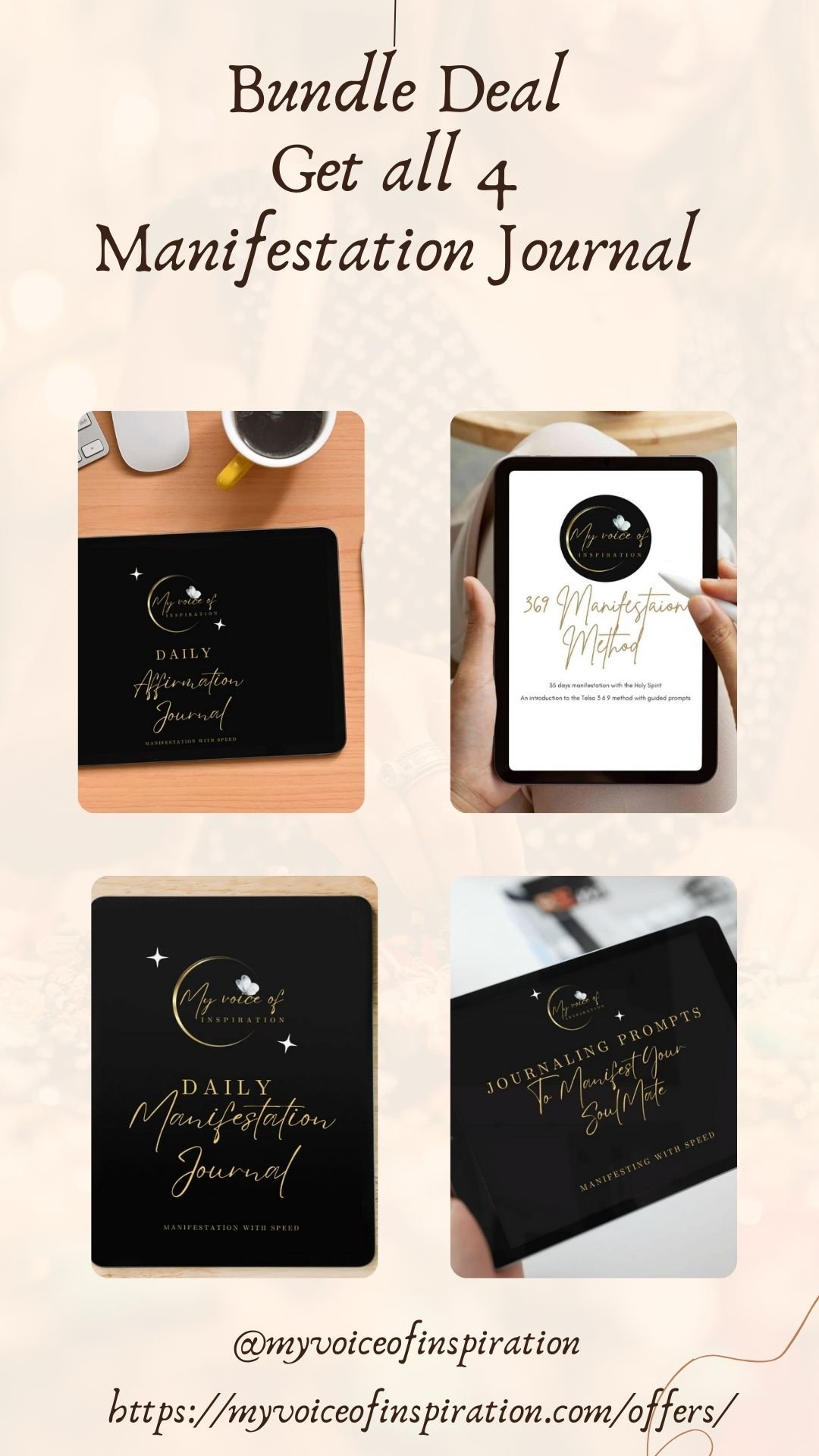 A bundle of 4 Manifestation Journal to Manifest anything, Soulmate ...